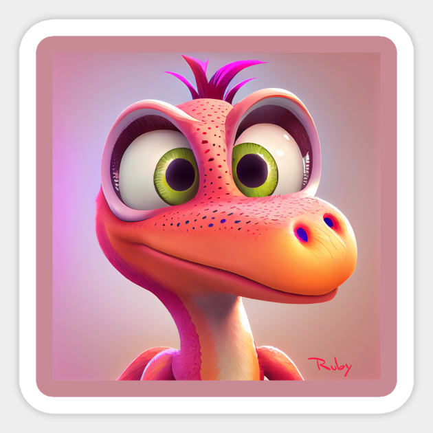 Baby Dinosaur Dino Bambino - Ruby - Baby Dinosaur - Sticker | TeePublic